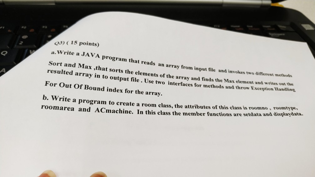 Solved Q3) ( 15 points) a. Write a JAVA program that reads | Chegg.com