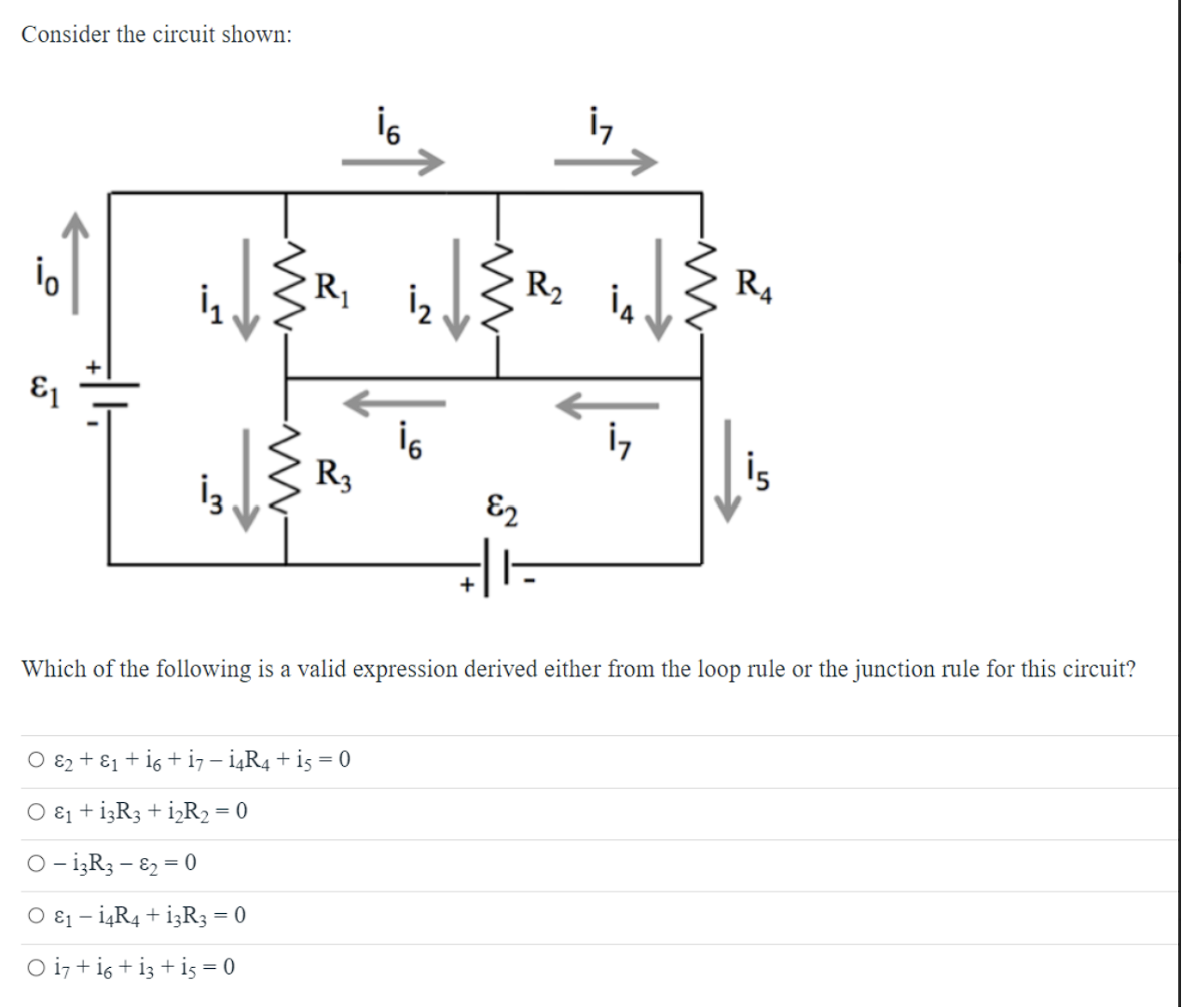 Solved Consider the circuit shown: Which of the following is | Chegg.com