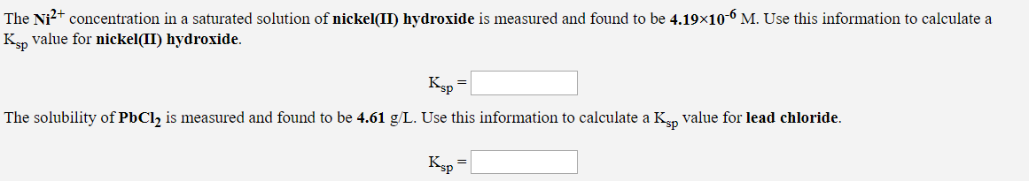 Solved The Ni2+ concentration in a saturated solution of | Chegg.com