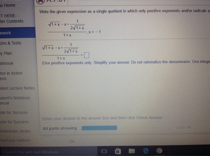 Solved Write the given expression as a single quotient in | Chegg.com