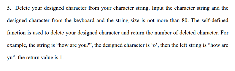 Solved 5. Delete your designed character from your character | Chegg.com