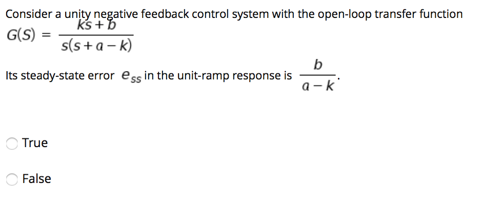 Solved Consider a unity negative feedback control system | Chegg.com