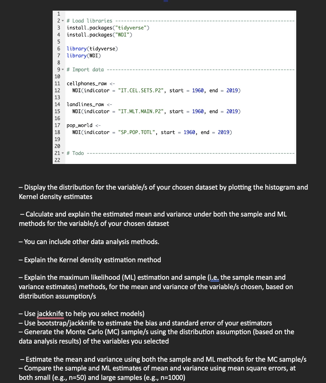 Solved R language, Please install the WDI package, so that | Chegg.com