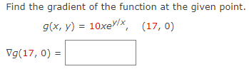 Solved Find the gradient of the function at the given point. | Chegg.com