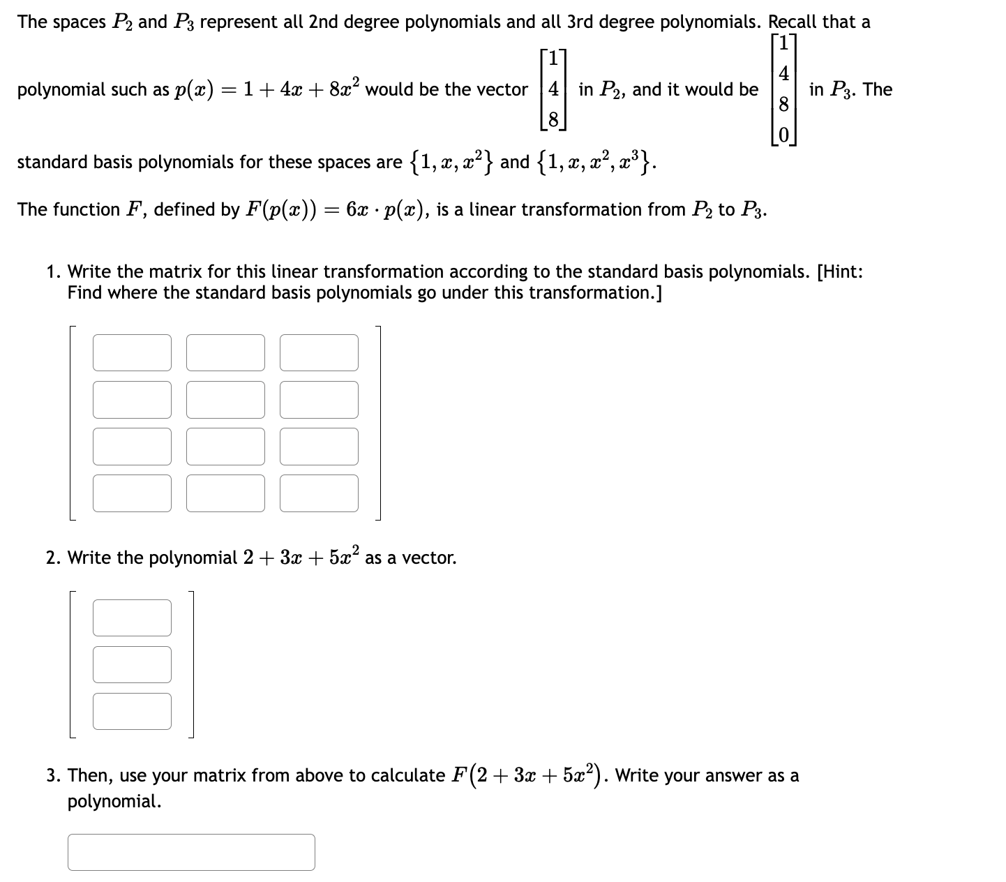 Solved The spaces \\( P_{2} \\) and \\( P_{3} \\) represent | Chegg.com