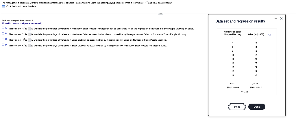 Solved The manager of a bookstore wants to predict Sales | Chegg.com