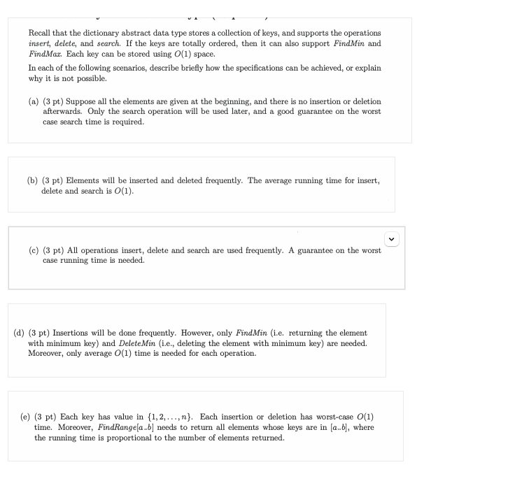 Solved Recall that the dictionary abstract data type stores | Chegg.com
