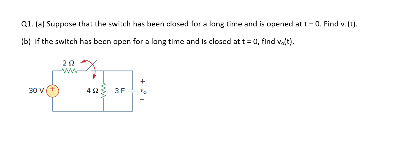 Solved Q1 A Suppose That The Switch Has Been Closed For A