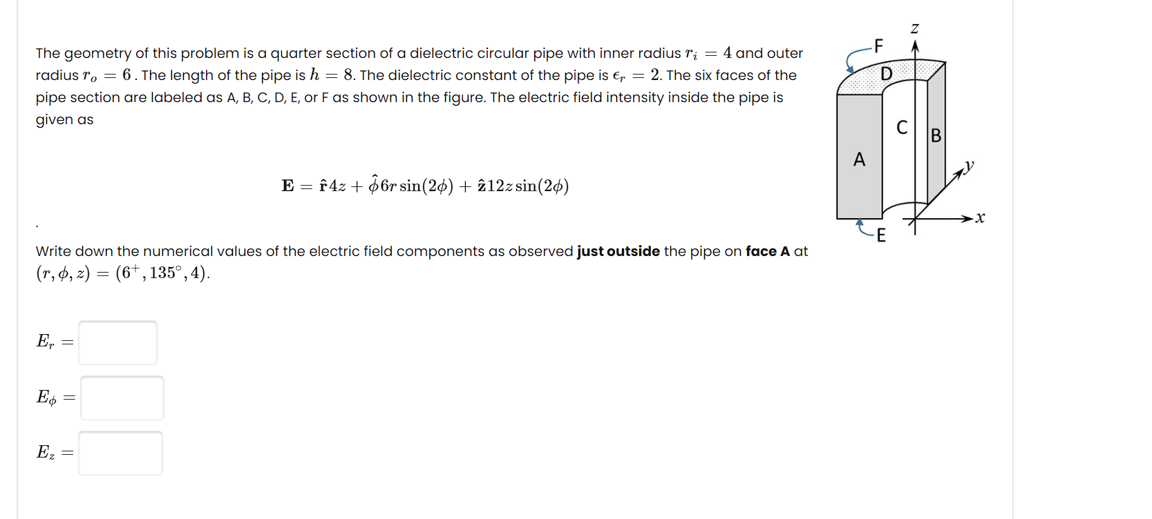Solved Z D The geometry of this problem is a quarter section | Chegg.com