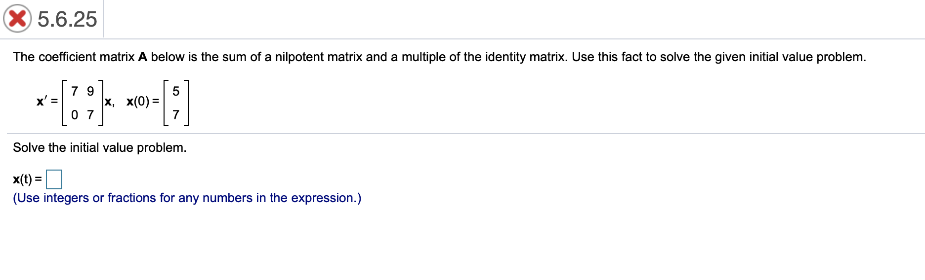 Solved X 5.6.25 The coefficient matrix A below is the sum of | Chegg.com