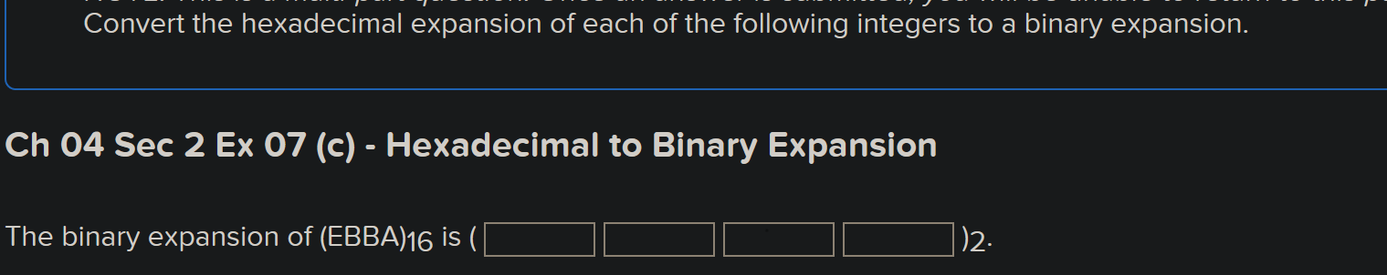 Solved Convert The Hexadecimal Expansion Of Each Of The