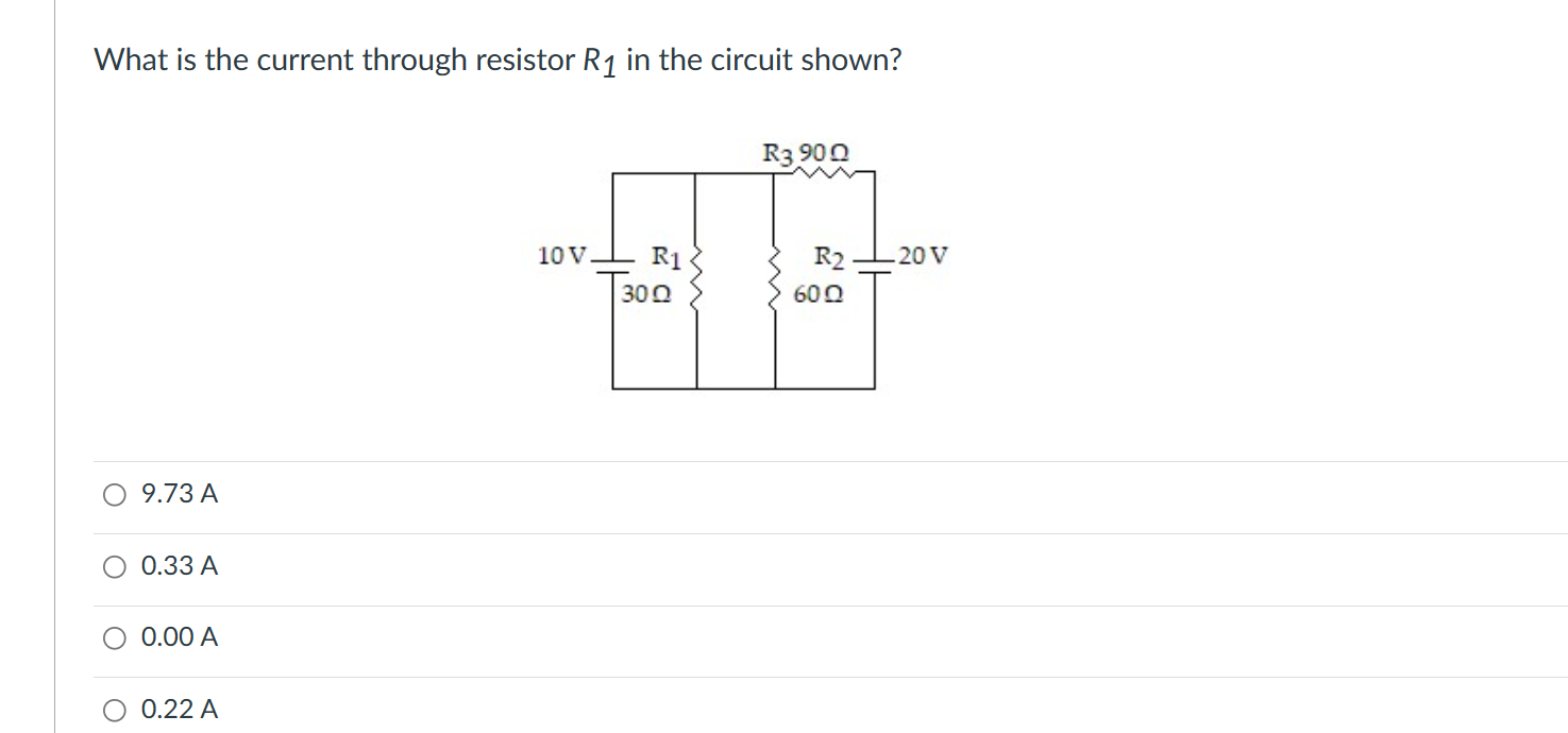 Solved What is the current through resistor R1 in the | Chegg.com