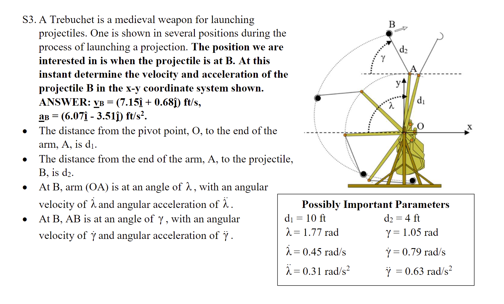 Solved S3. ﻿A Trebuchet is a medieval weapon for | Chegg.com
