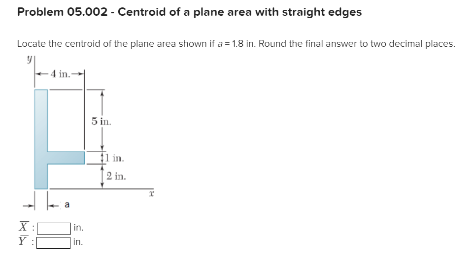 Solved Problem 05.002 - Centroid of a plane area with | Chegg.com