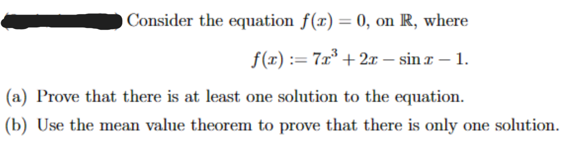 Solved Consider the equation f(x)=0, on R, where | Chegg.com