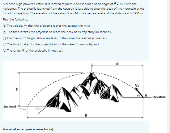 Solved A hi-tech high-powered catapult is located at point A | Chegg.com