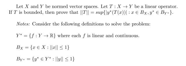 Let X and Y be normed vector spaces. Let T : X → Y be | Chegg.com