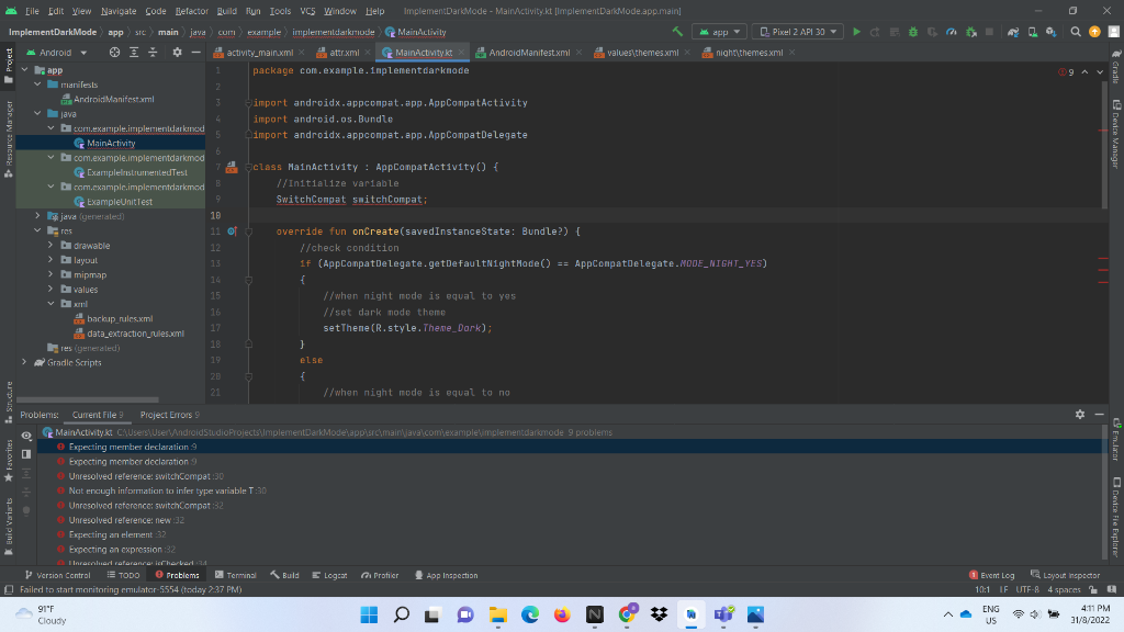 Solved How to write the import class for switch compat ? | Chegg.com