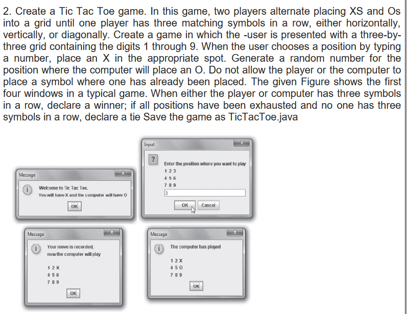 Solved 2. Create a Tic Tac Toe game. In this game, two | Chegg.com