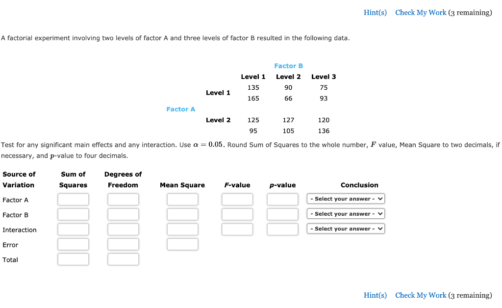 Solved Hint(s) Check My Work (3 remaining) A factorial | Chegg.com