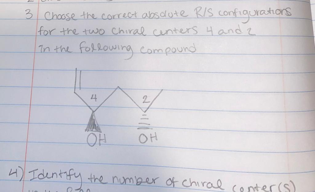Solved Choose the correct absolute R/S configuration for the | Chegg.com