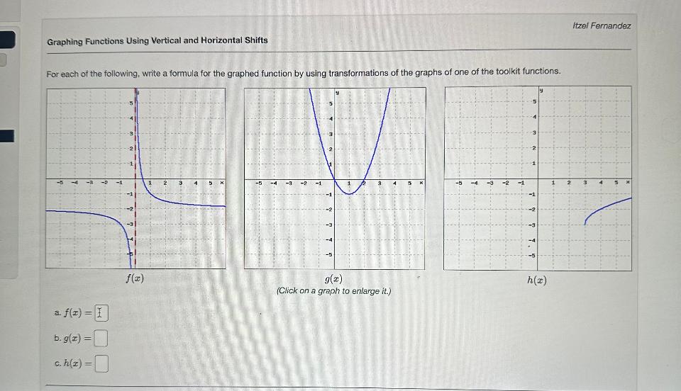 Solved Graphing Functions Using Vertical and Horizontal | Chegg.com