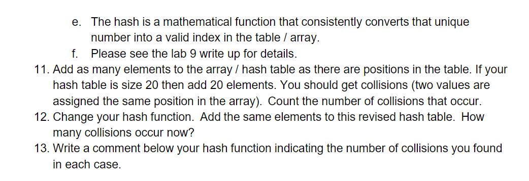 Solved 10. In the lab we will work on this but I want you to | Chegg.com