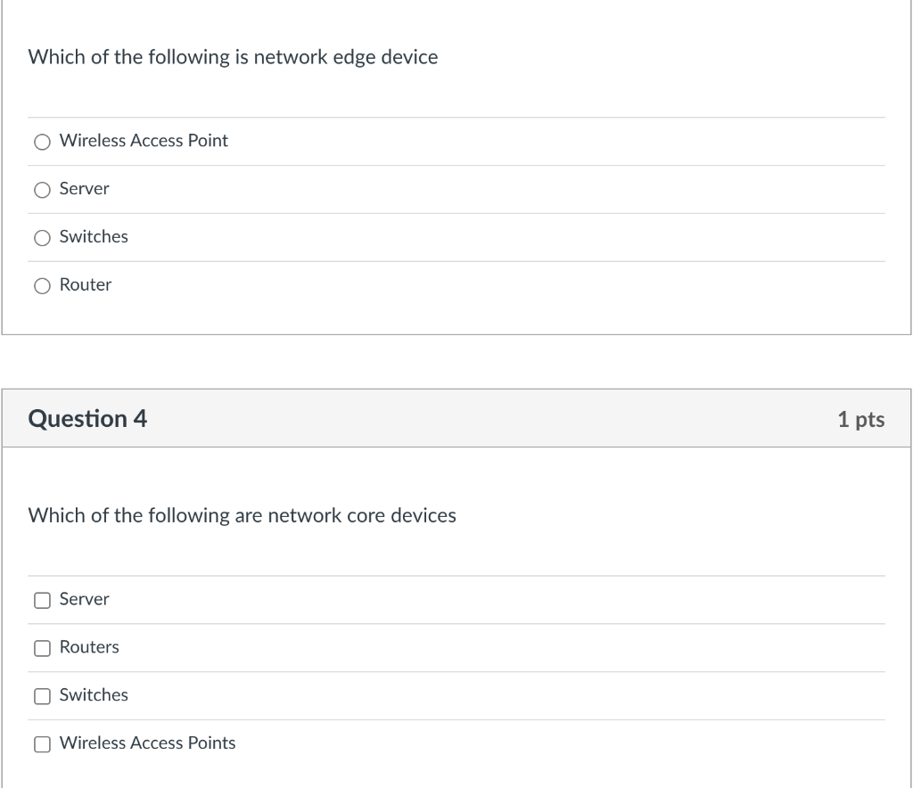Solved Which of the following is network edge device | Chegg.com