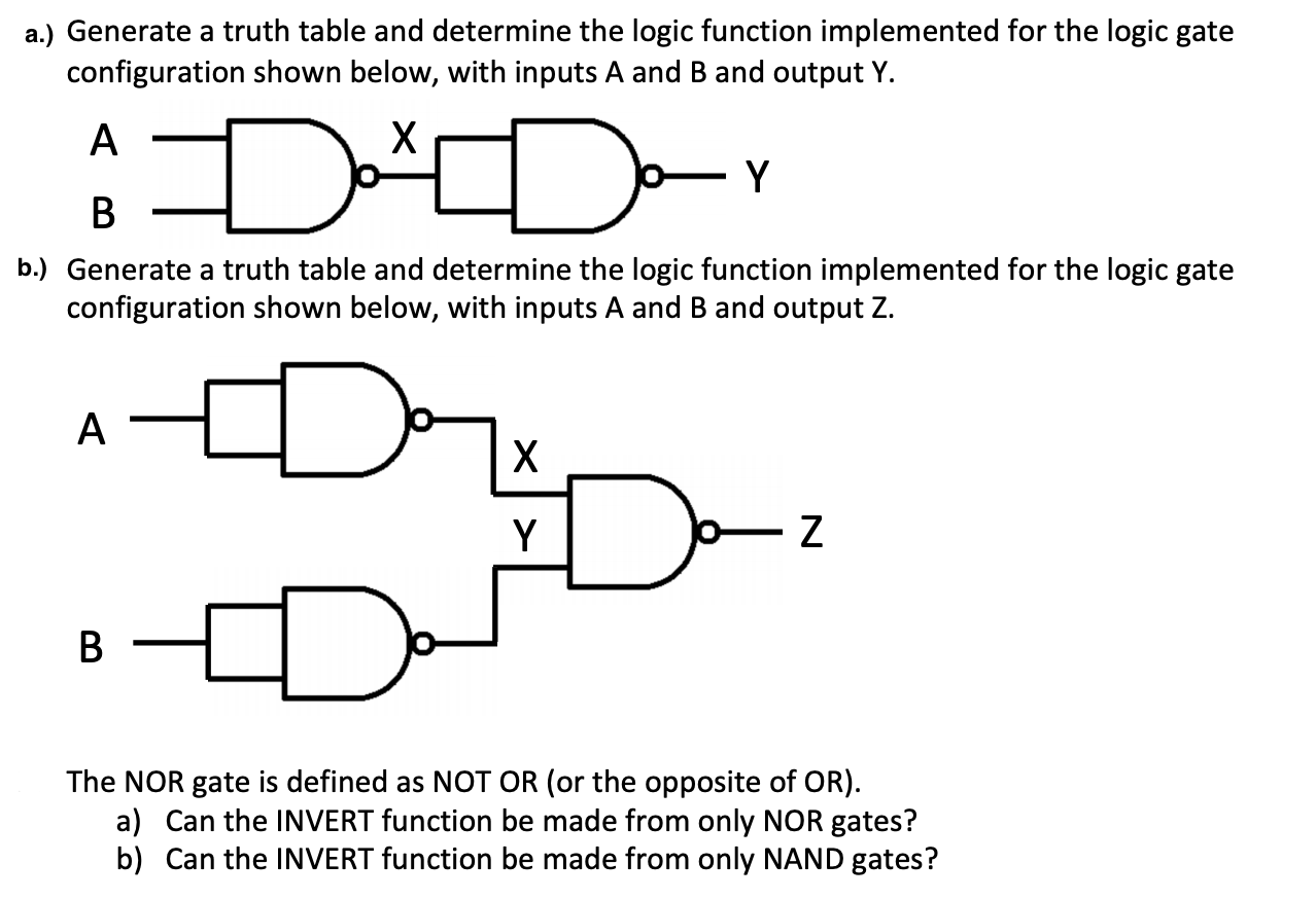 Solved a.) Generate a truth table and determine the logic | Chegg.com