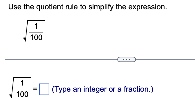 Solved Use the quotient rule to simplify the | Chegg.com