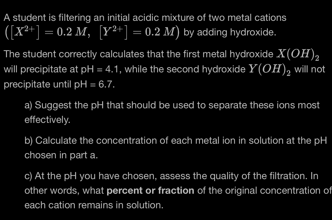 Solved A student is filtering an initial acidic mixture of | Chegg.com