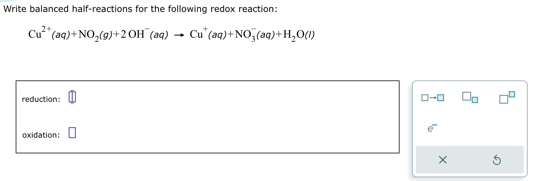 Solved Write balanced half-reactions for the following redox | Chegg.com