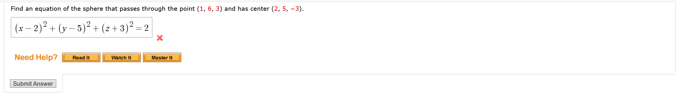 Solved Find an equation of the sphere that passes through | Chegg.com