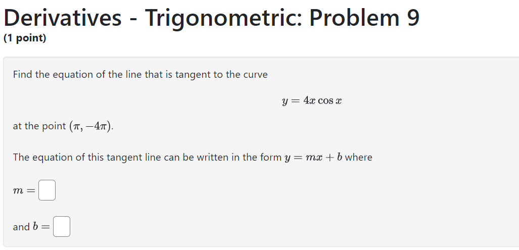 Solved Derivatives - Trigonometric: Problem 7 Let | Chegg.com