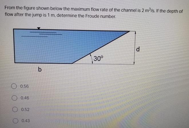 Solved From the figure shown below the maximum flow rate of | Chegg.com