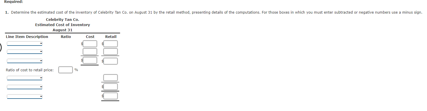 Solved Retail Method Gross Profit Method Selected Data On 2279