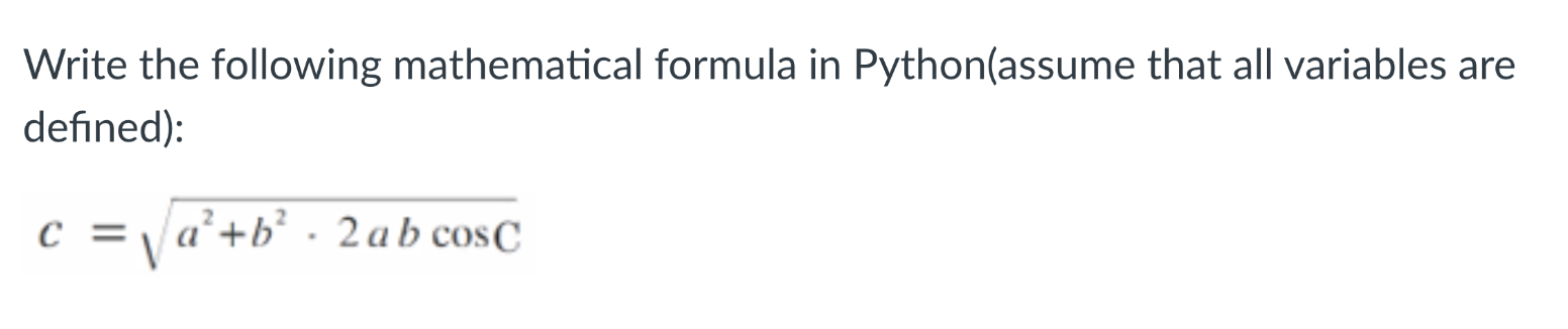 Solved Write the following mathematical formula in | Chegg.com