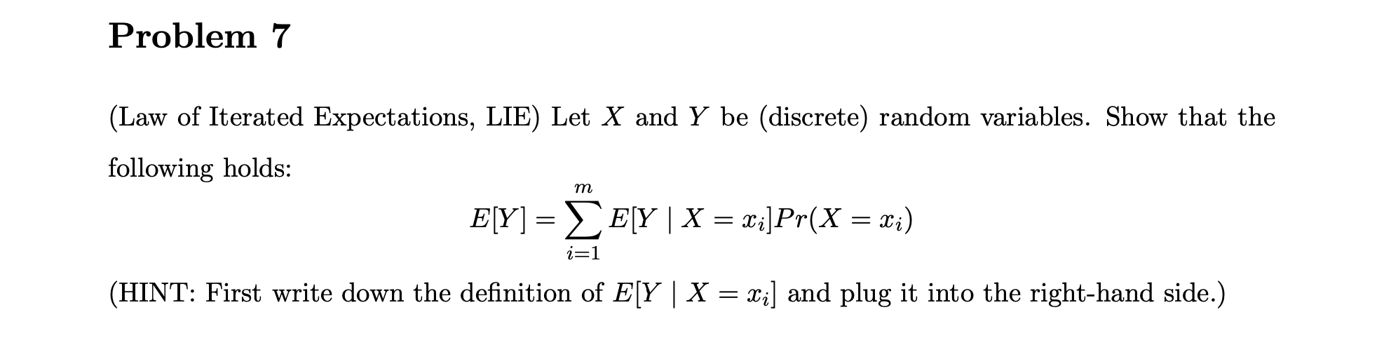 Solved Law Of Iterated Expectations Lie Let X And Y Be