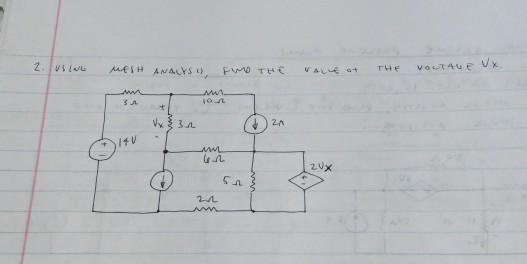 Solved Using Mesh Analysis Find The Value Of The Voltage 8706