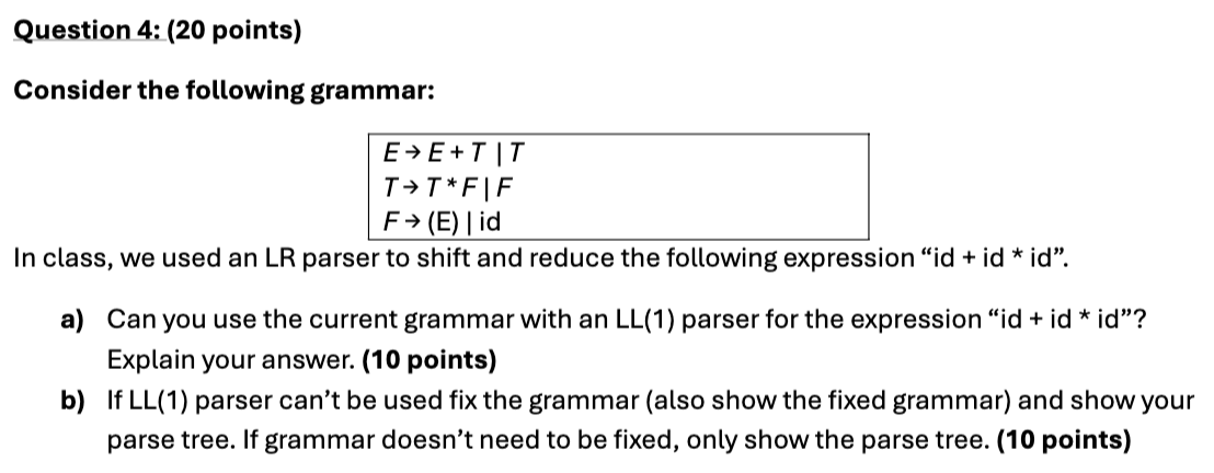 Solved Question 4: (20 points)Consider the following | Chegg.com Solved Question 4: (20 points)Consider the following | Chegg.com