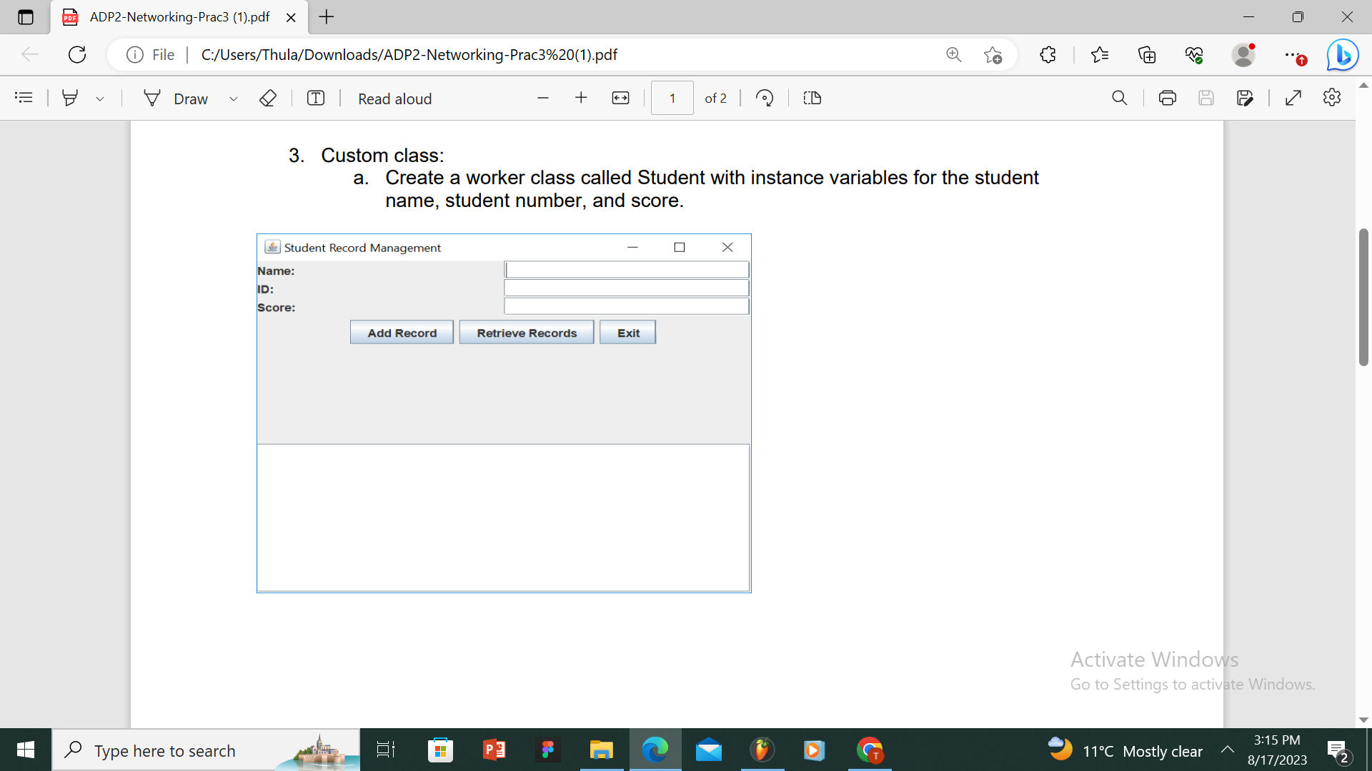 Solved Create a Java swing application with Networking | Chegg.com