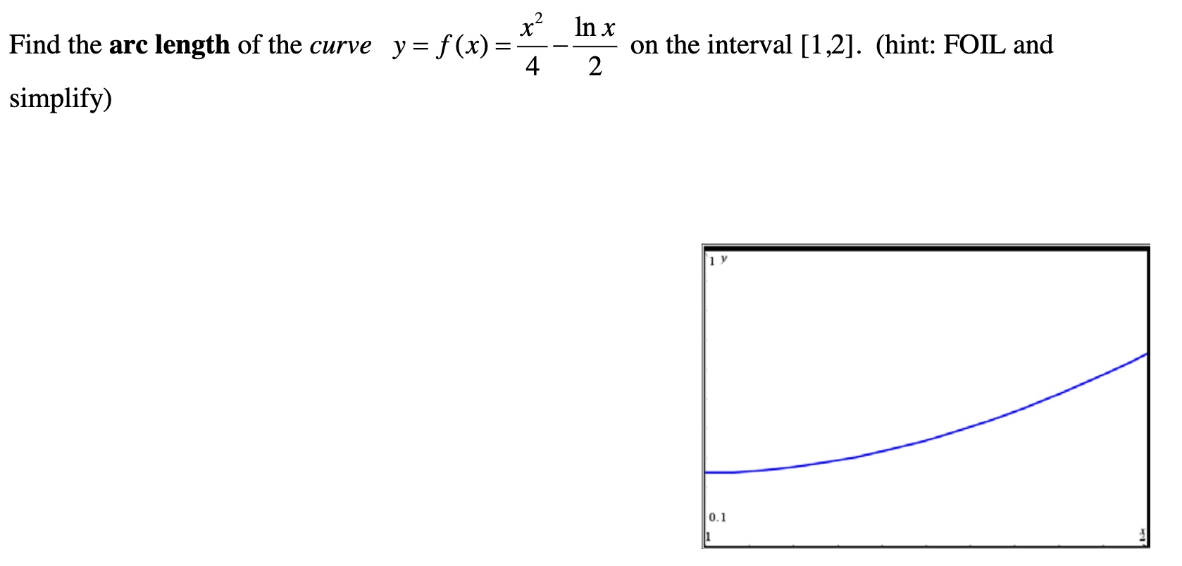Solved Find The Arc Length Of The Curve Y F X 4x2−2lnx On