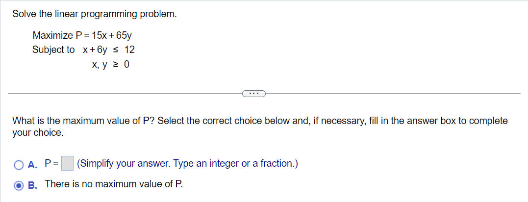 Solved Solve The Linear Programming Problem Maximize