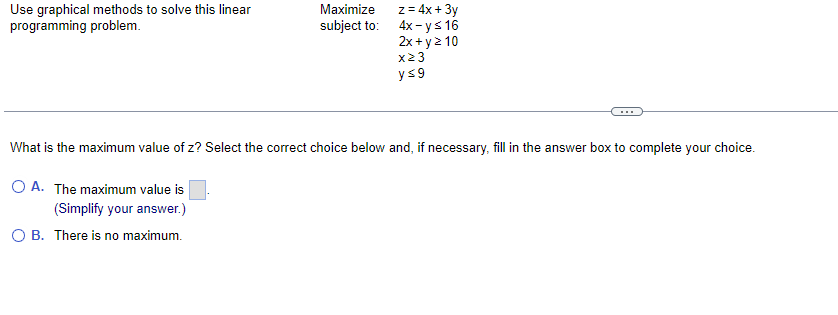 Solved Use graphical methods to solve this linear | Chegg.com