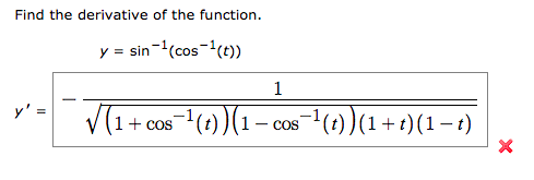 Solved Find the derivative of the function. y = | Chegg.com