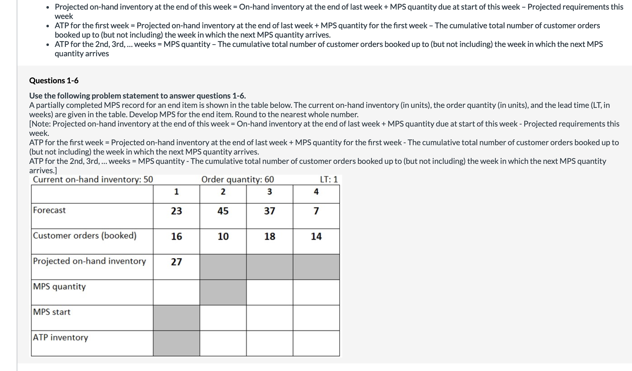 Solved Projected on-hand inventory at the end of this week = | Chegg.com
