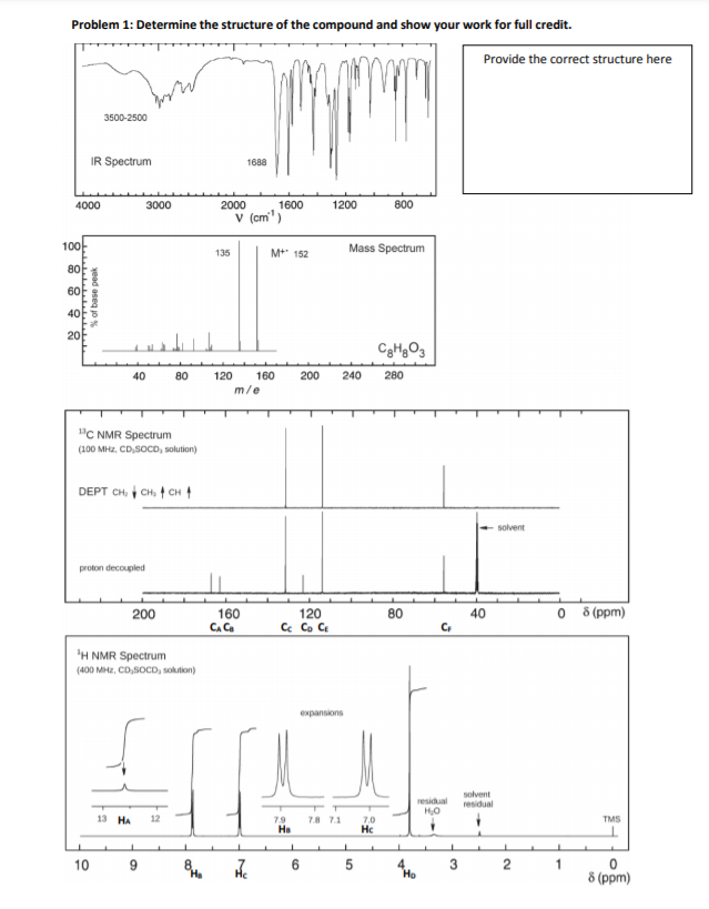 Solved Name: Chem 3112 Combined Spectroscopy Problems | Chegg.com