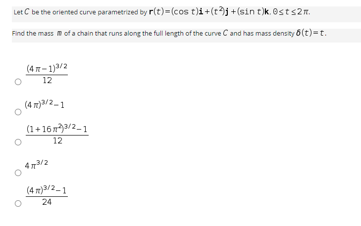 Solved Let C be the oriented curve parametrized by | Chegg.com