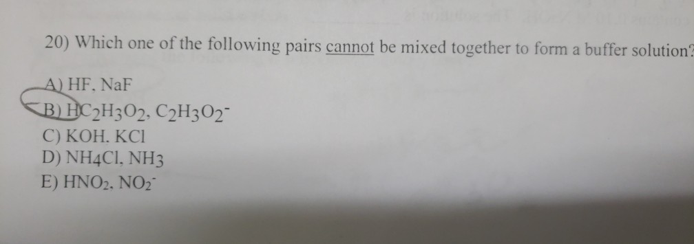 Solved Which one of the following pairs cannot be mixed | Chegg.com