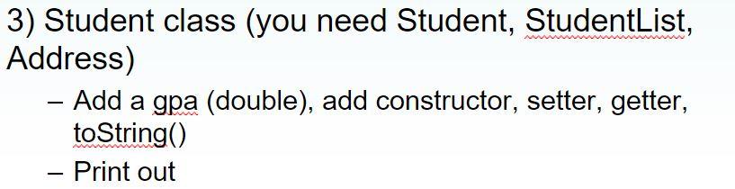 Solved Modify the Student class presented in this chapter as | Chegg.com